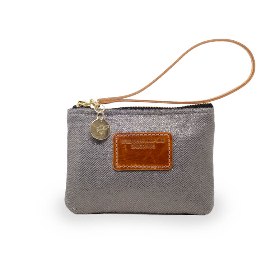 Coin Purse in Silver Sparkle Velvet - Personalised - Handmade in ...