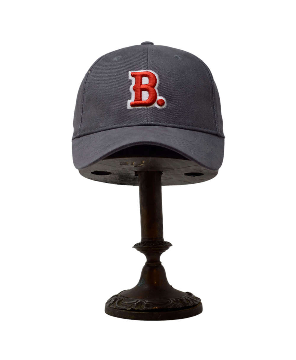 Baseball Cap with B Logo in Grey, White and Red – Will Bees Bespoke